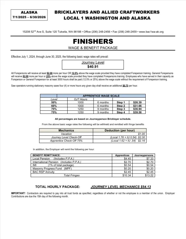 AK FINISHERS | Bricklayers Local 1 Washington and Alaska